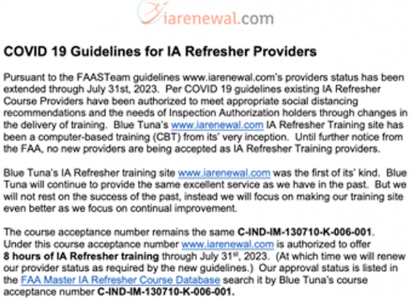 IARenewal.com – Inspection Authorization Training 2022-2023